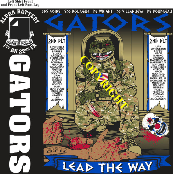 Platoon Items (direct-to-garment print) ALPHA 1st 22nd GATORS 2nd PLAT ...