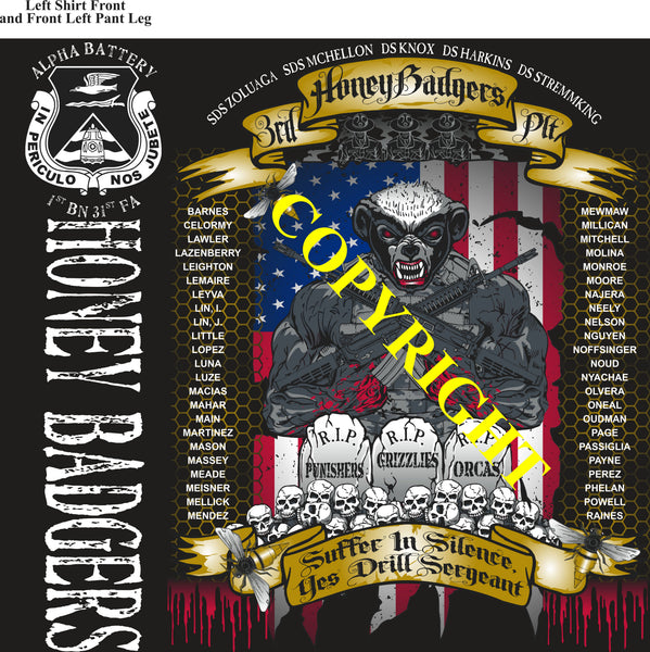 Platoon Items (2nd generation print) ALPHA 1st 31st HONEY BADGERS 3rd ...