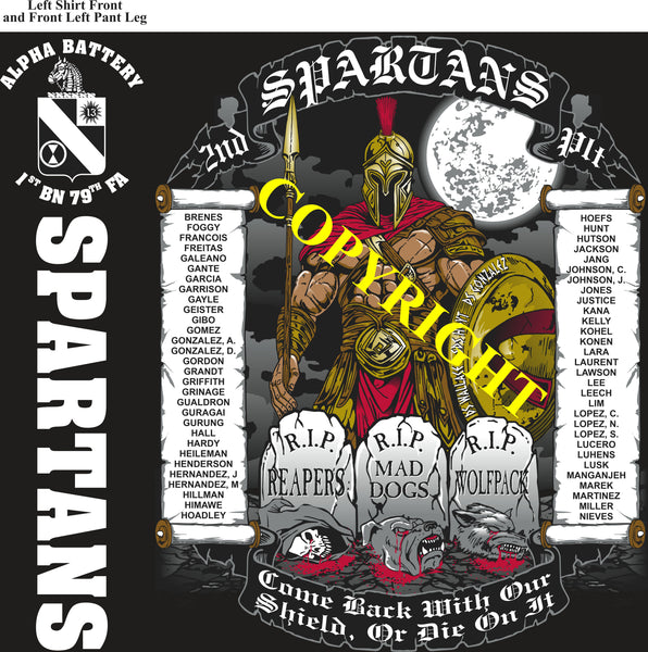 Platoon Items (direct-to-garment print) ALPHA 1st 79th SPARTANS 2nd PL ...