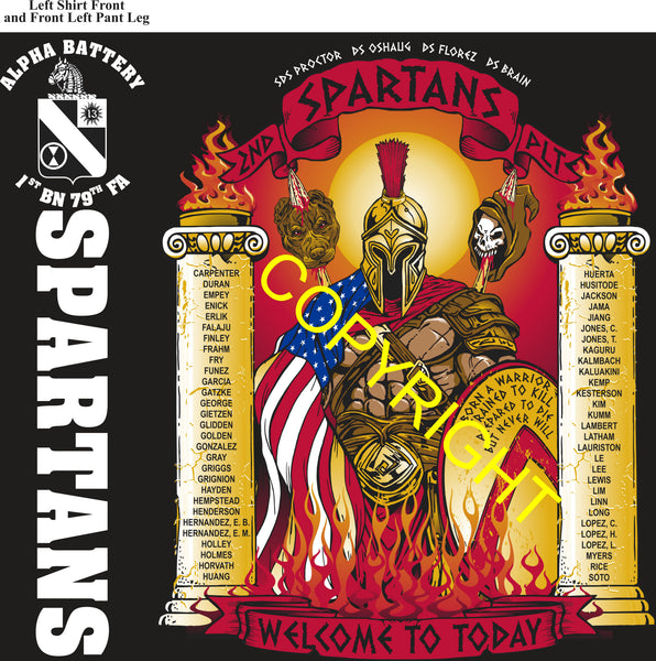 Platoon Items (direct-to-garment print) ALPHA 1st 79th SPARTANS 2nd PL ...