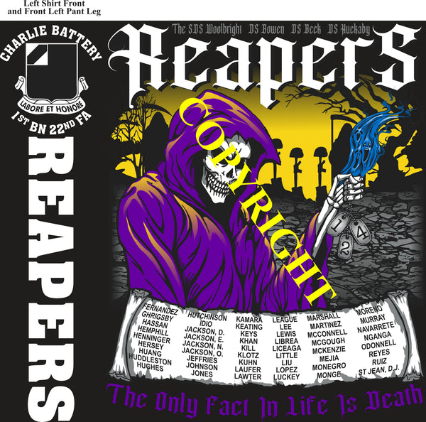 Platoon Items (direct-to-garment print) CHARLIE 1st 22nd REAPERS 3rd P ...