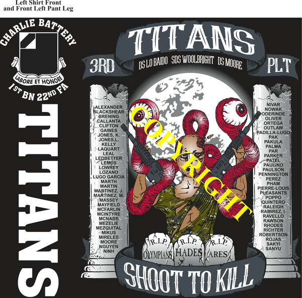 Platoon Items (direct-to-garment print) CHARLIE 1st 22nd TITANS 3rd PL ...