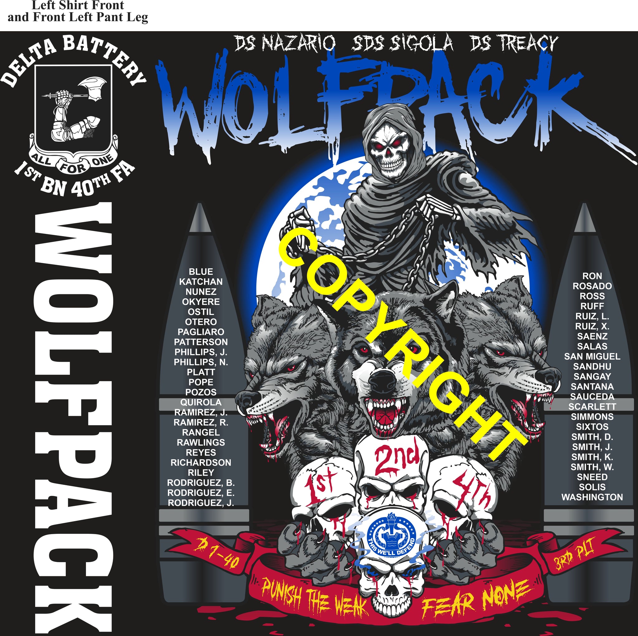 Platoon Items (direct-to-garment print) DELTA 1st 40th WOLFPACK 3rd PL ...