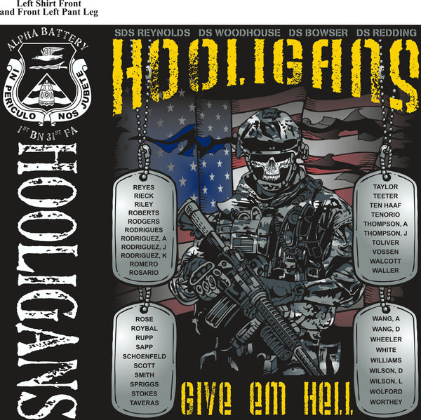 PLATOON SHIRTS (2nd generation print) ALPHA 1st 31st HOOLIGANS JUNE 20 ...