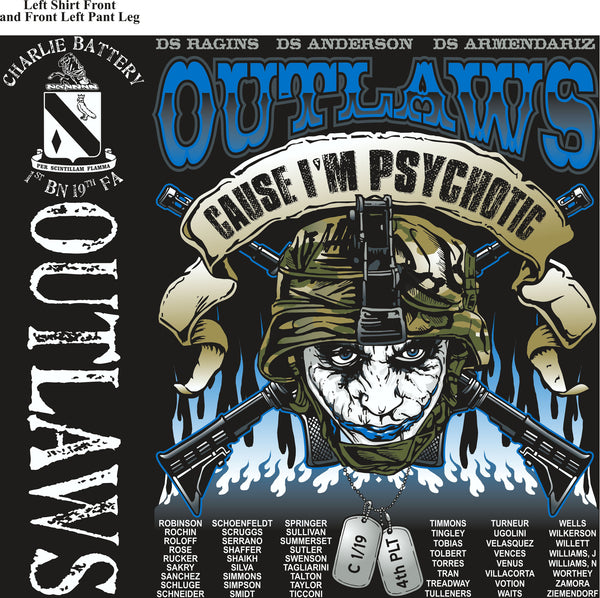 PLATOON SHIRTS (2nd generation print) CHARLIE 1st 19th OUTLAWS MAR 201 ...