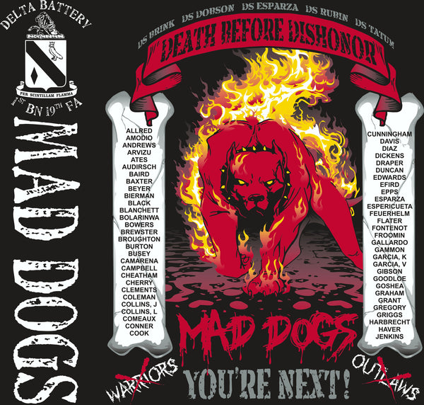PLATOON SHIRTS (2nd generation print) DELTA 1st 19th MAD DOGS JAN 2017 ...